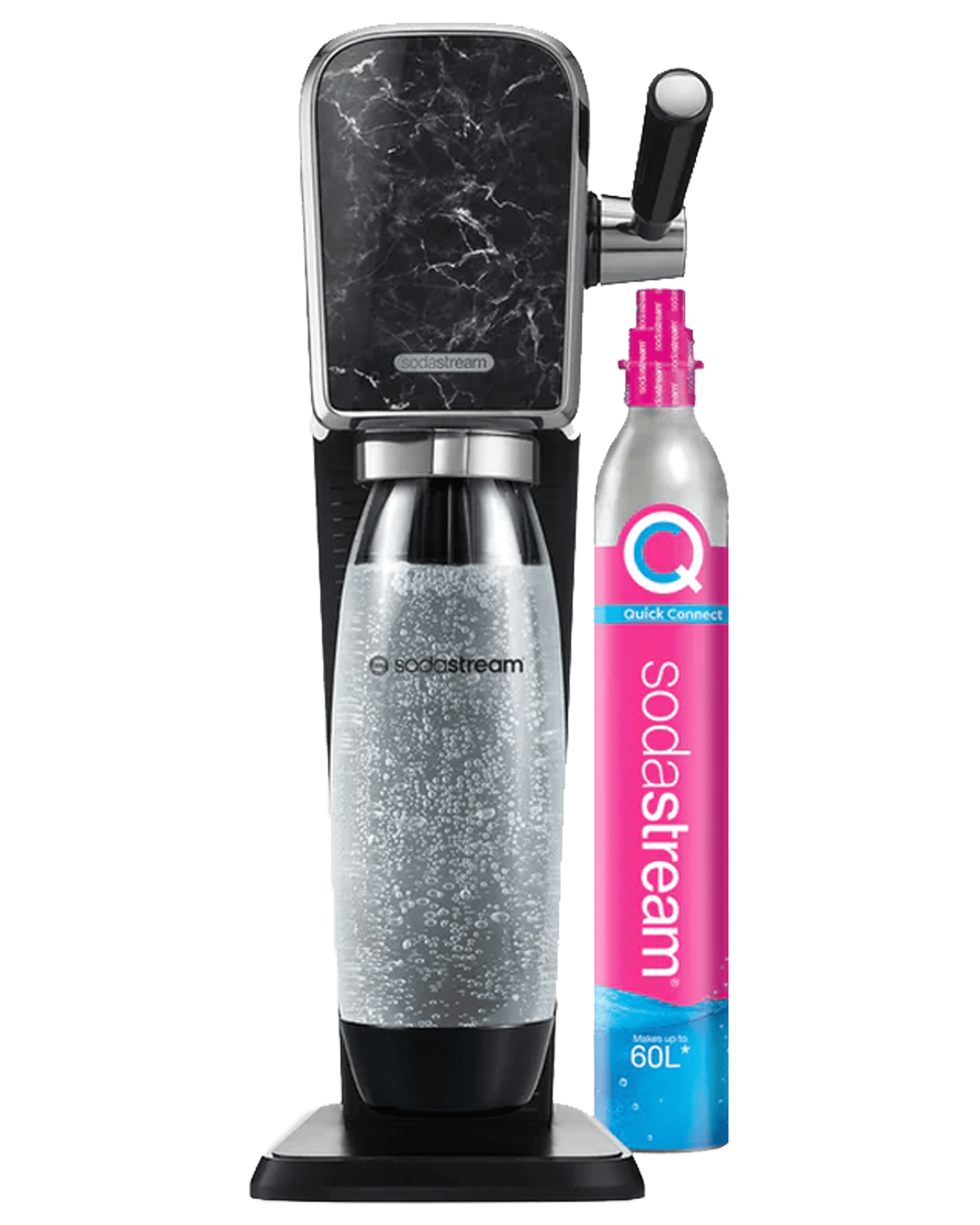 Buy Sodastream Art Sparkling Water Maker W/60l Gas Cylinder & 1l Bottle Marble Online @Lowest Price