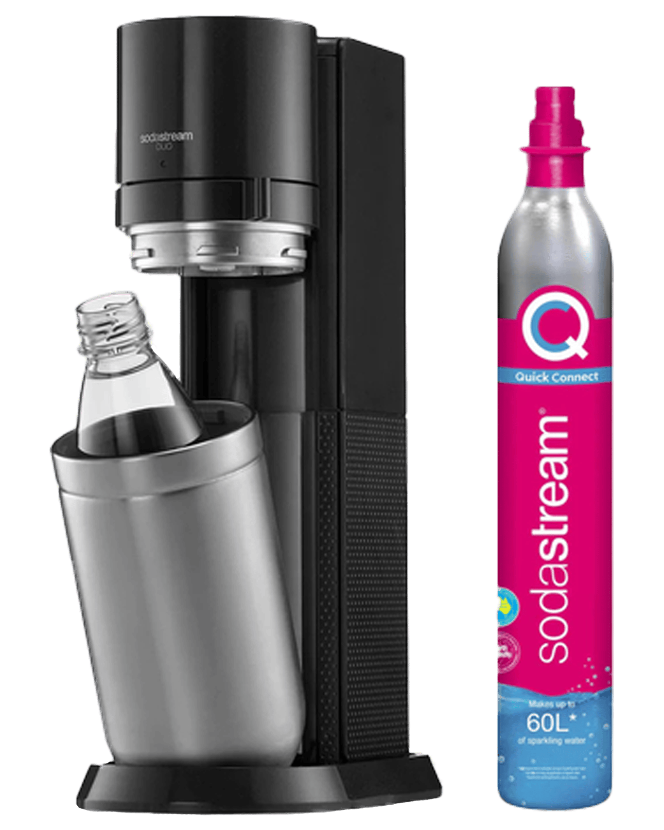 Buy Sodastream Duo Sparkling/fizzy Water Soda Drink Maker Black Bottle ...