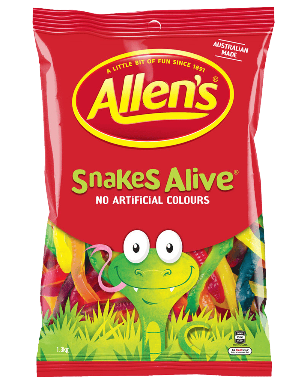 Buy Allen's Snakes Alive Soft Chewy Gummy Candy/lolly/assorted Sweet ...