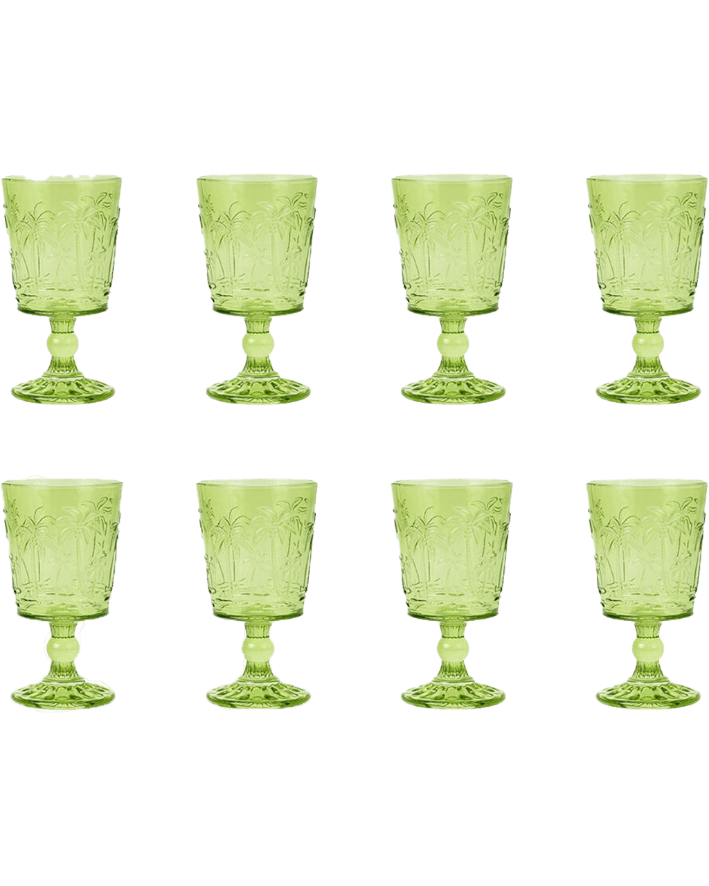 Buy Annabel Trends 8pc Goblet Glass Palm Tree Wine Cup Set Barware ...