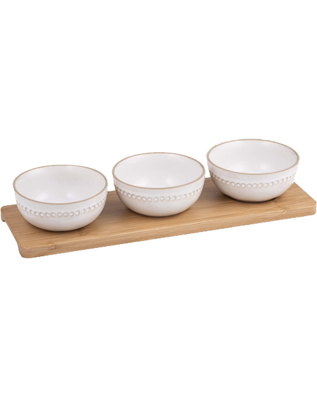 Buy Ladelle 4pc Cameo Stoneware/bamboo Bowl & Tray Set Food Snack/dip ...
