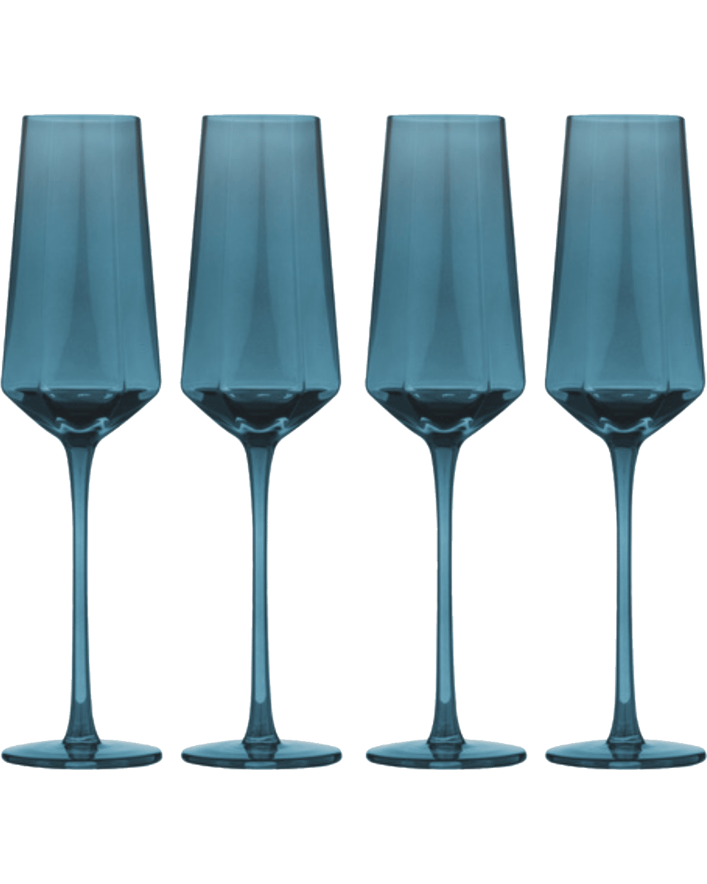 Buy Tempa Jaxon Teal Mouthblown Geometric Champagne Glass/glassware ...