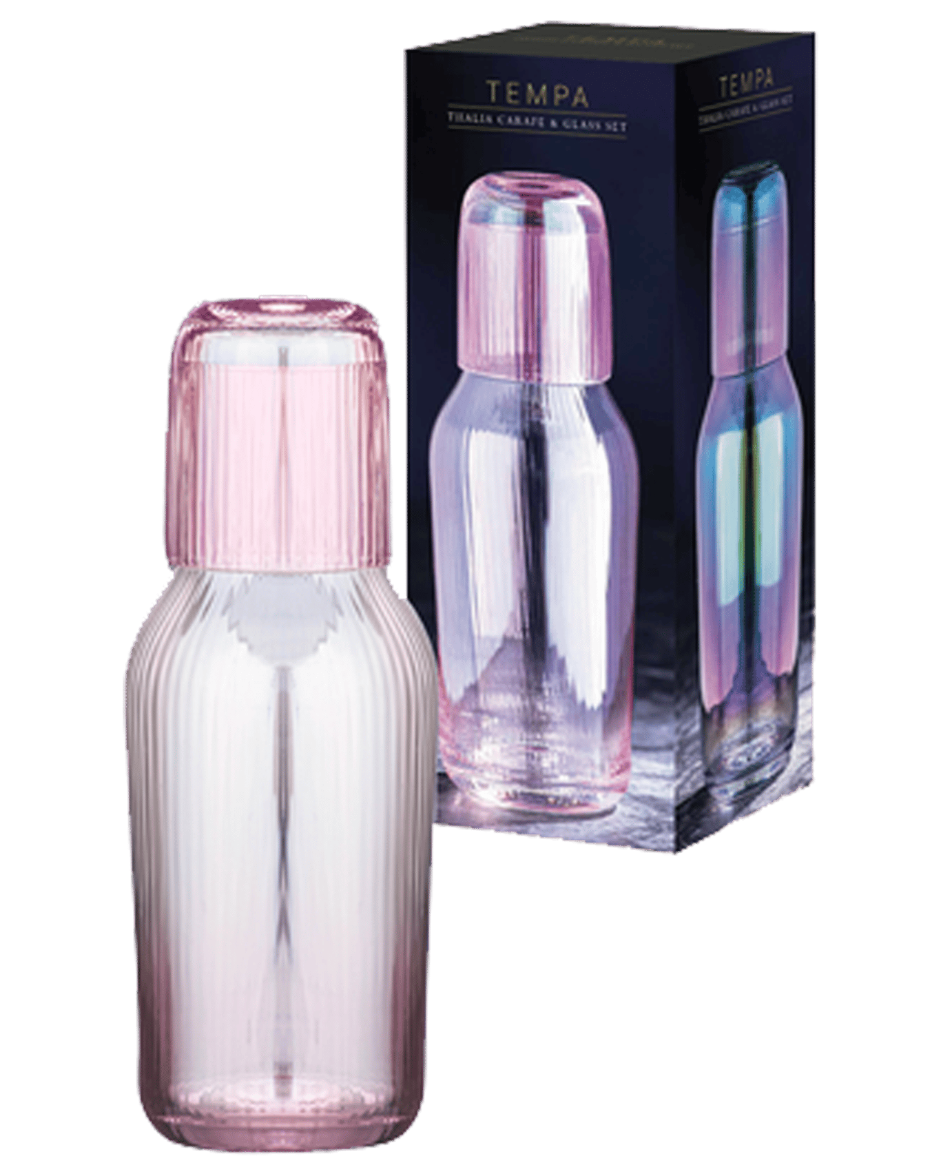 Buy Tempa Thalia Crystal Carafe Pitcher & Glass Tumbler Set Pink Quartz ...