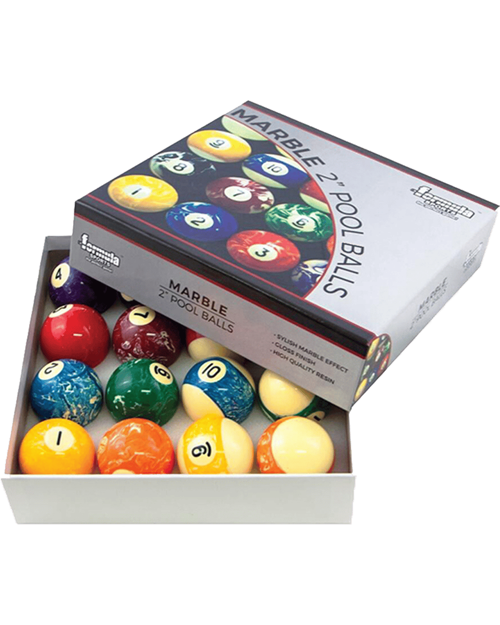 Buy Formula Sports Marble Pool/billiards Balls 2" Boxed Numbered 1-15 ...