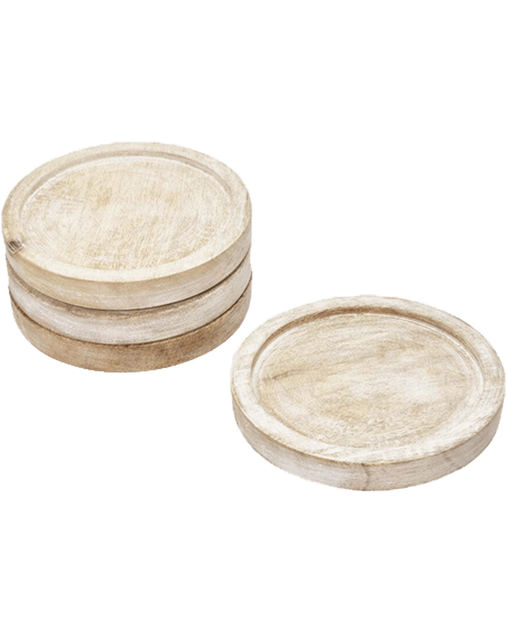 Buy J. Elliot Home Brooks Acacia Wood Coaster Set Round Drink Mat ...