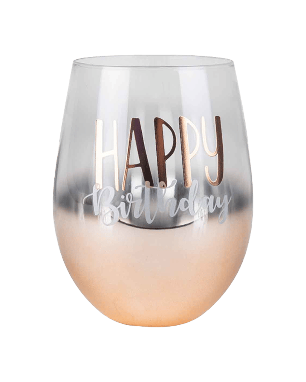 Buy Unbranded Happy Birthday Rose Gold Ombre Stemless Alcohol Red Wine ...
