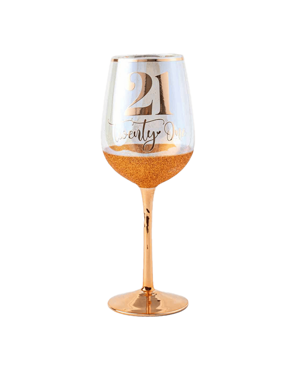 Buy Unbranded 21st Gold Glitterati Wine Glass Drinking Cup Novelty ...