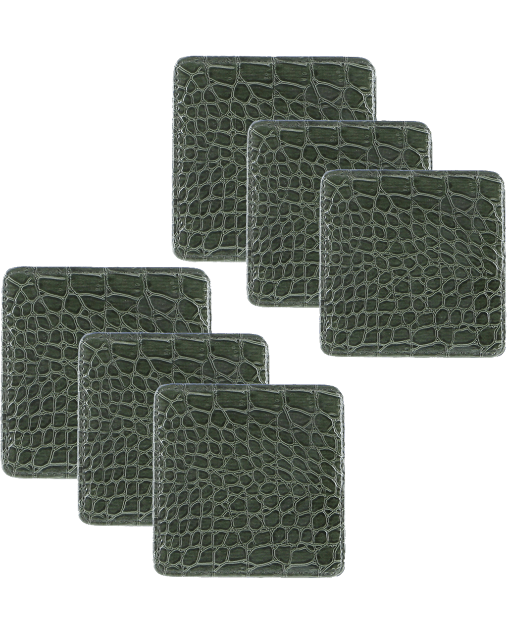 Buy Orquestra Square Croc Embossed Textured Cup/mug Drink Coaster Green ...