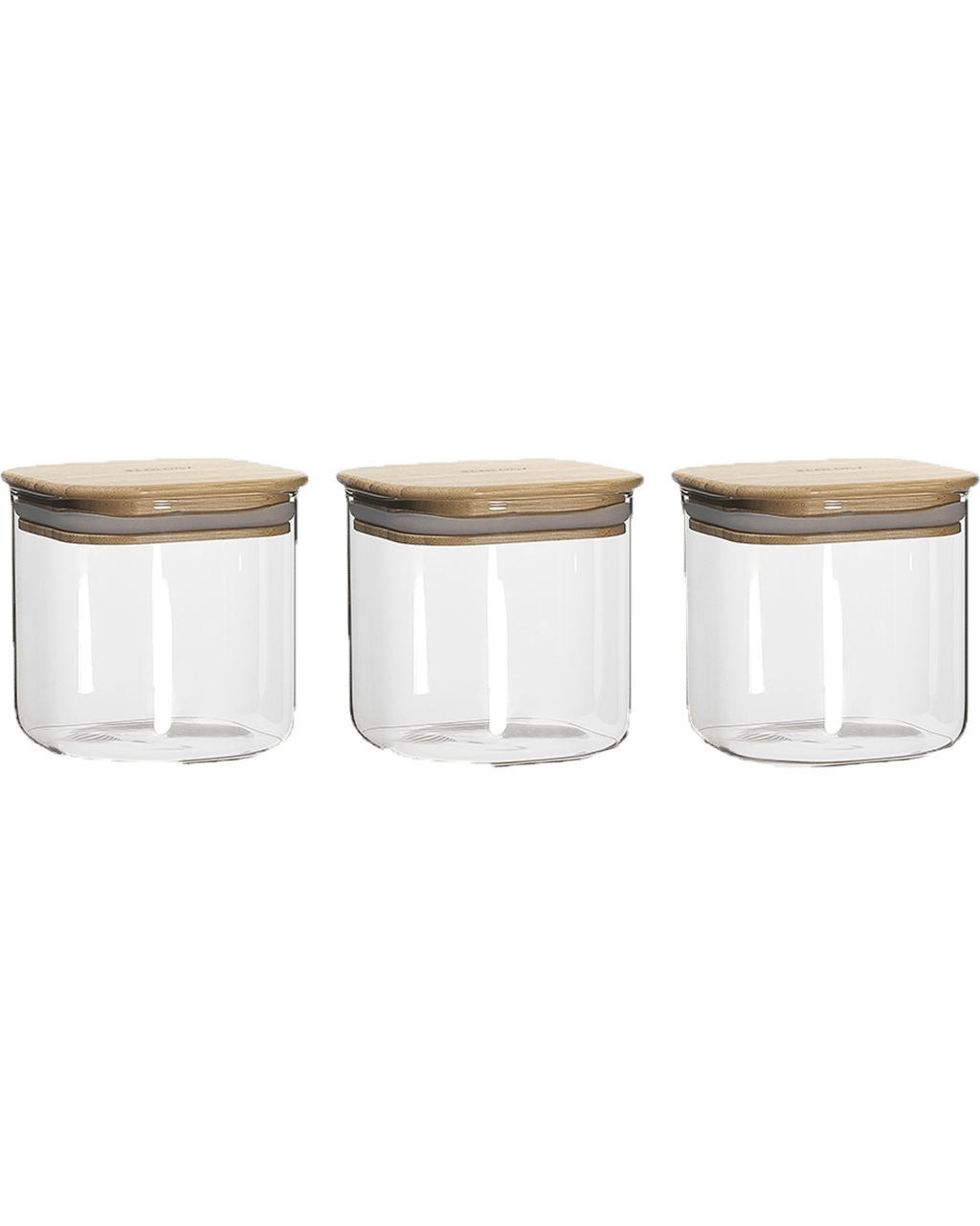 Buy Ecology Pantry Square Clear Glass Canisters Container Organiser Set ...