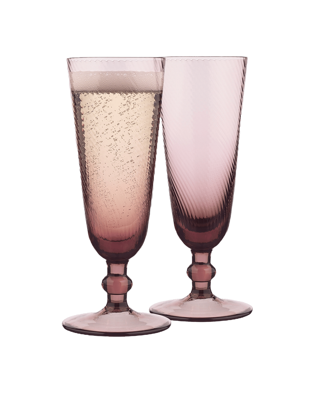 Buy Ecology Aveline Glass Champagne/prosecco Flutes/glasses Set Plum ...