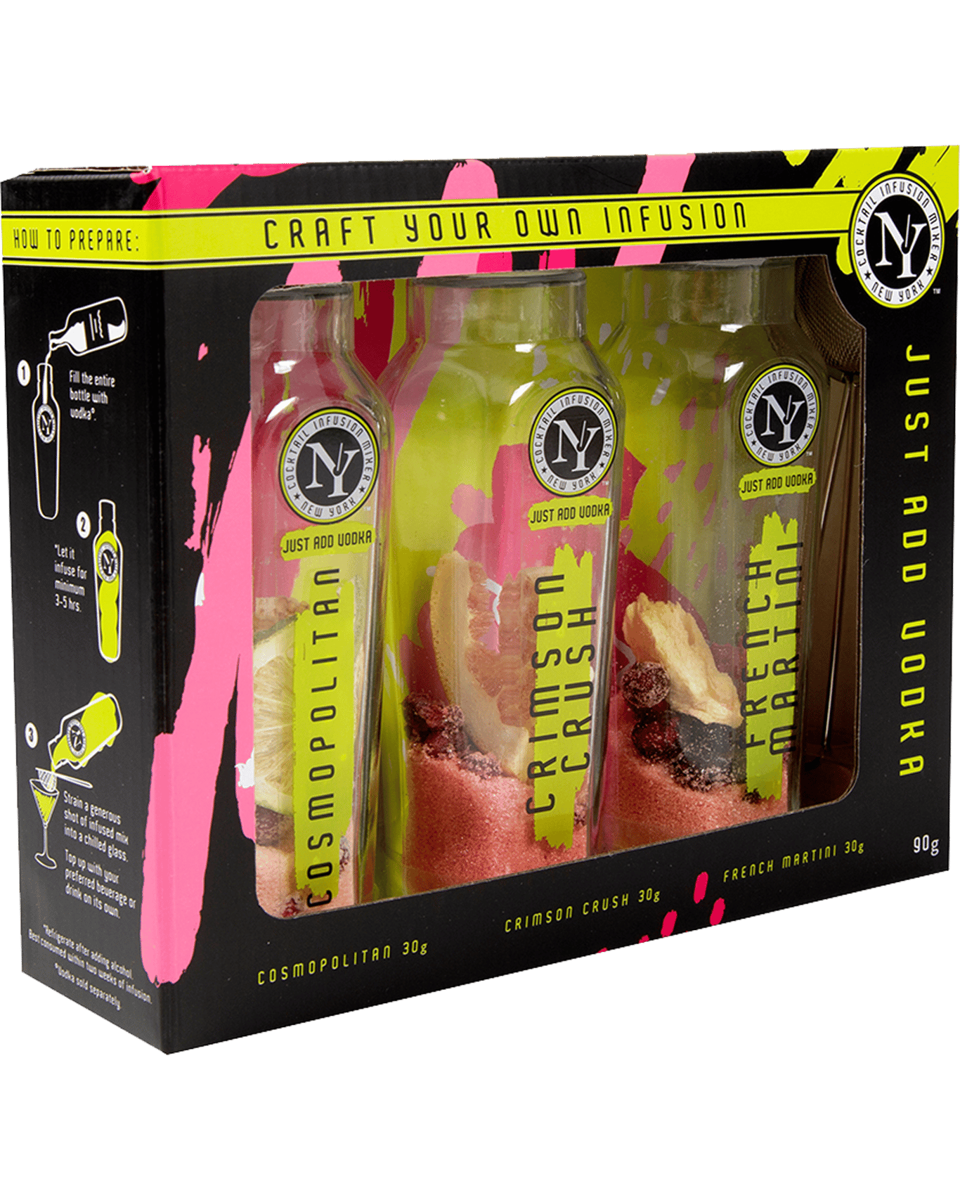 Buy New York Cocktails Kit French Martini/cosmopolitan Set For Vodka ...