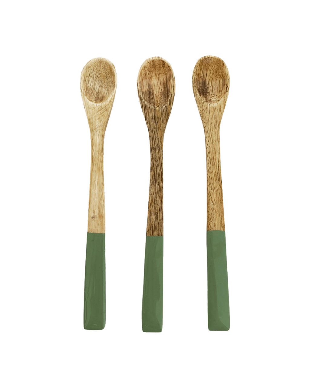 Buy Urban Mango Wood Mini Serving Spoons Kitchen Utensil Green/natural ...