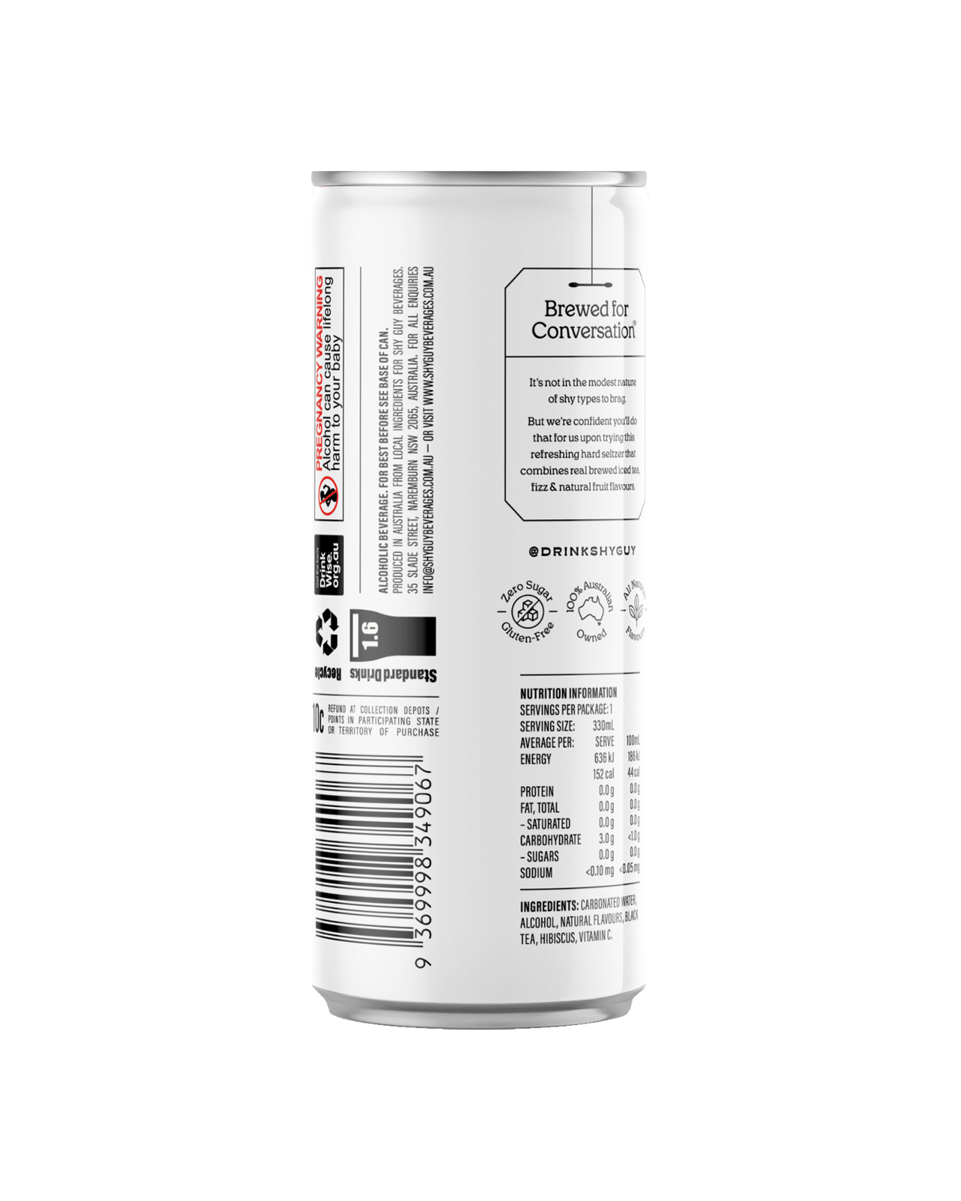 Buy Shy Guy Watermelon Hibiscus Hard Iced Tea Seltzer 330ml Online ...