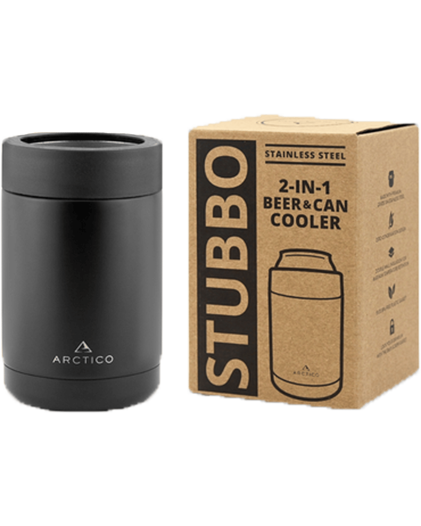 Buy Arctico Stubbo 2 In 1 Can & Bottle Stubby Holder Phantom Black ...