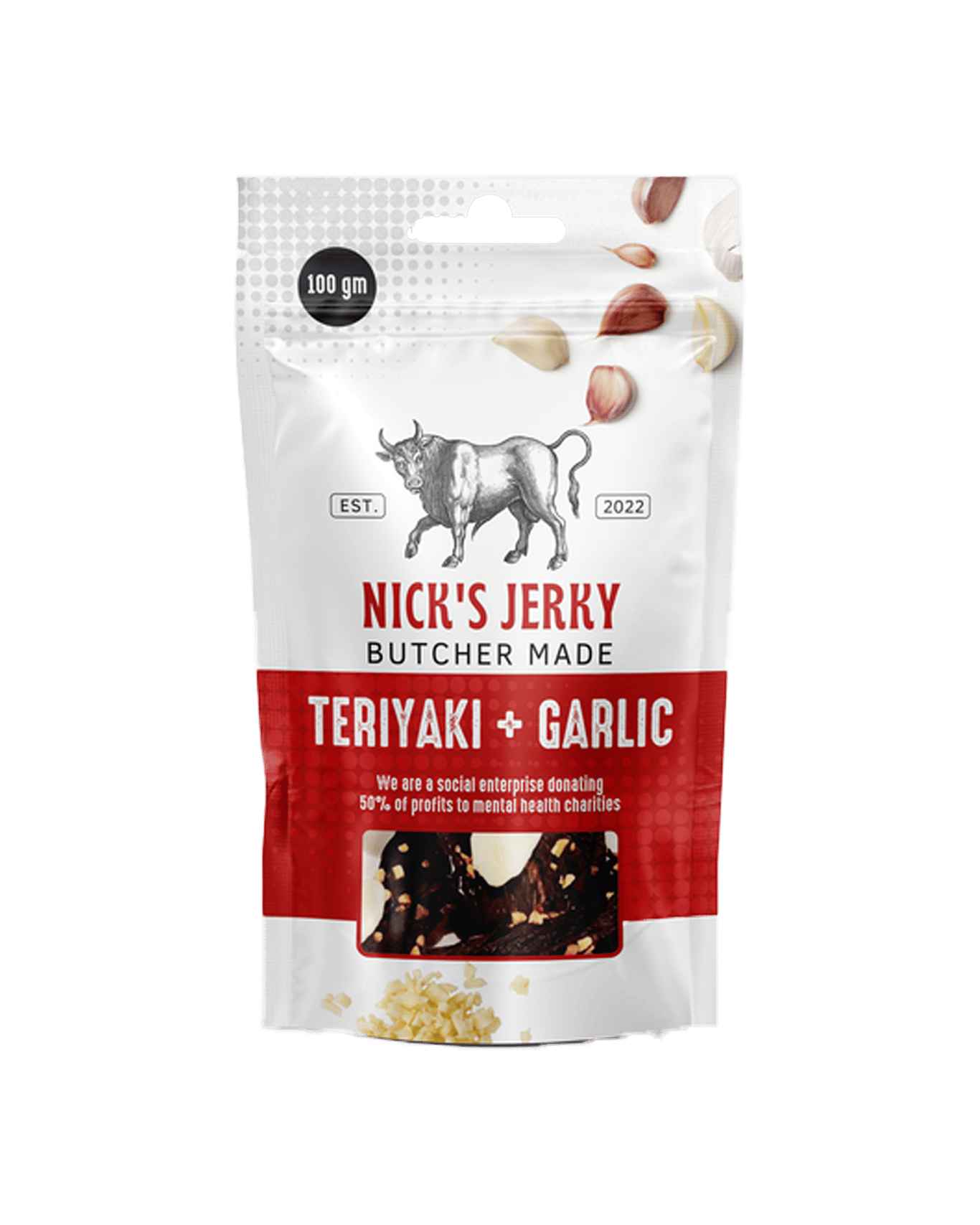 Buy Nick's Jerky Premium Angus Beef Jerky Teriyaki + Garlic 100g Online ...