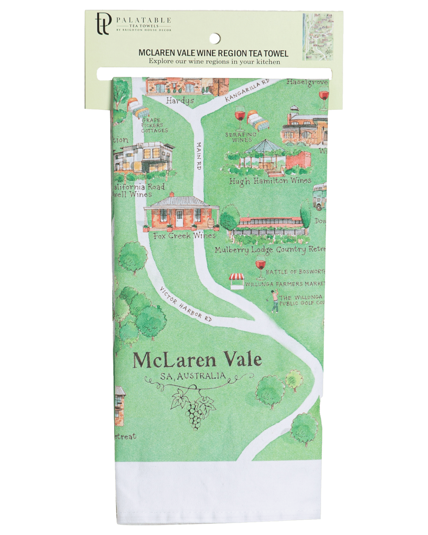 Buy Australian Map Gifts Mclaren Vale Wine Region Map Apron & 2 Tea ...
