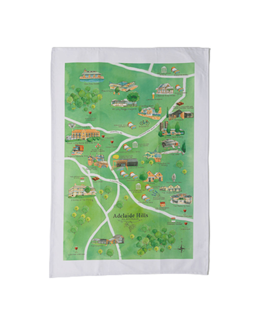 Buy Palatable Tea Towels Adelaide Hills Wine Region Map Tea Towel Set ...