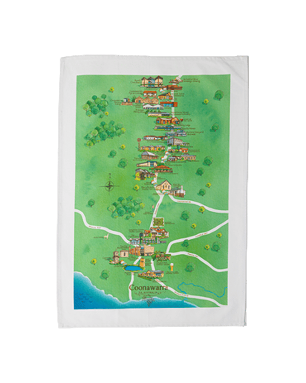 Buy Palatable Tea Towels Coonawarra Wine Region Map Tea Towel Set ...