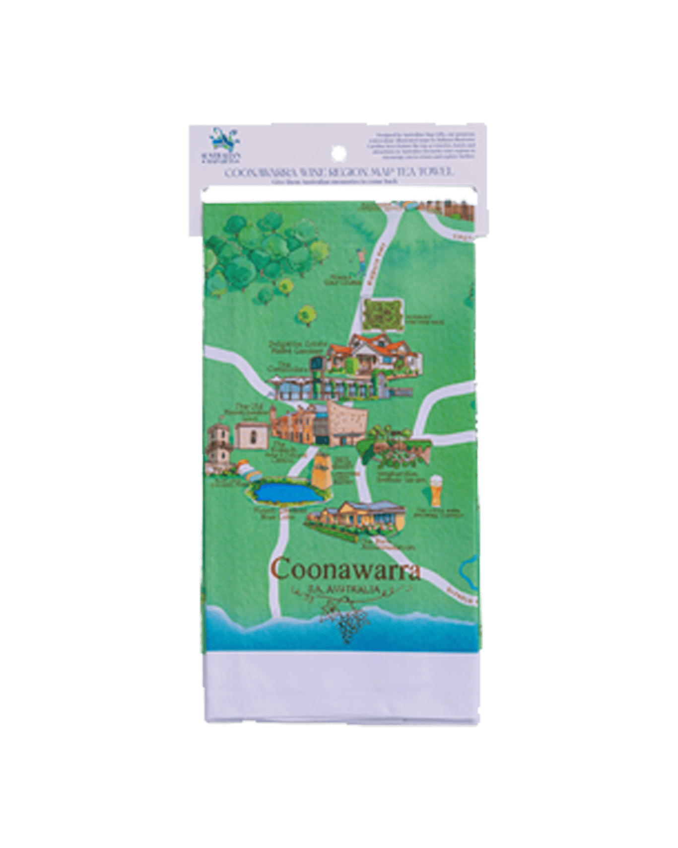Buy Palatable Tea Towels Coonawarra Wine Region Map Tea Towel Set ...