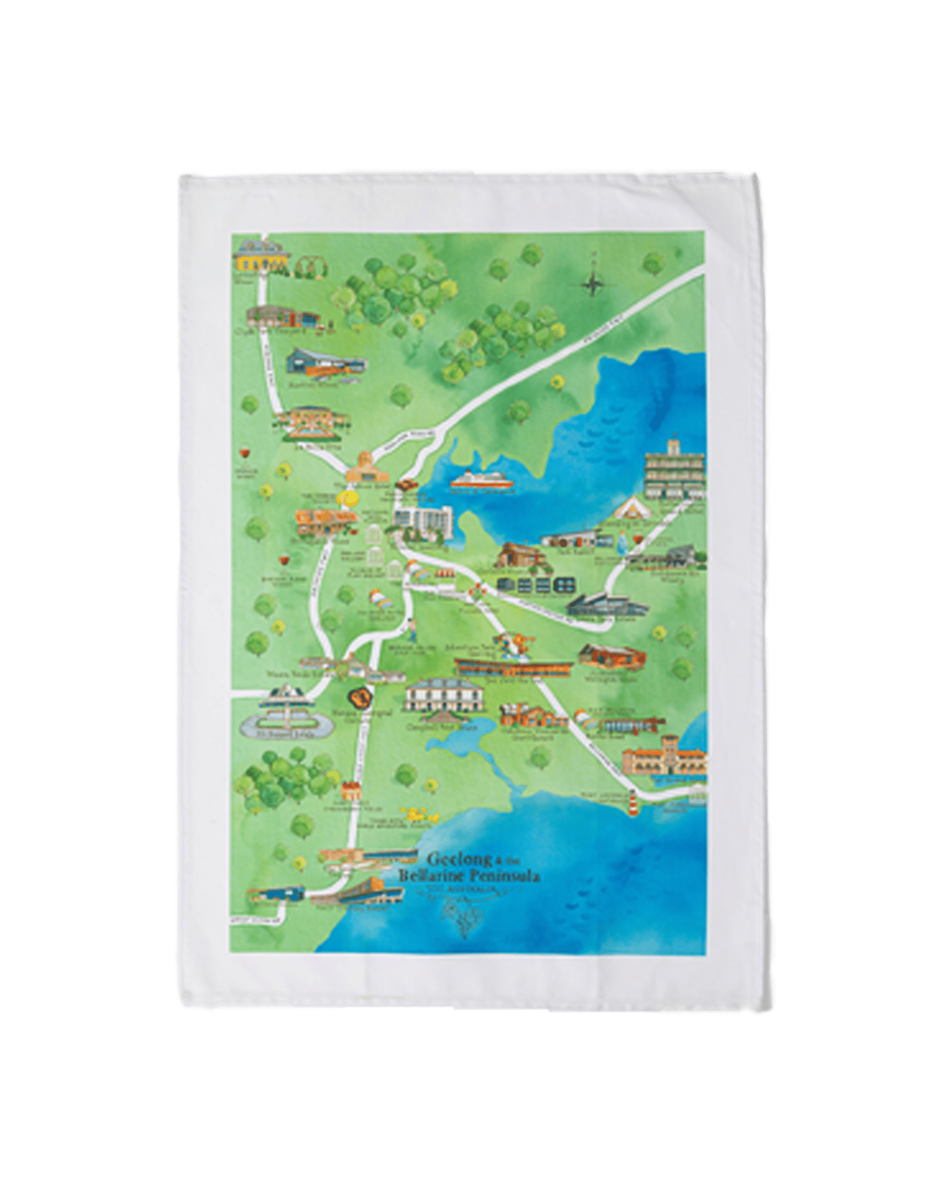 Buy Australian Map Gifts Geelong & The Bellarine Peninsula Wine Region ...