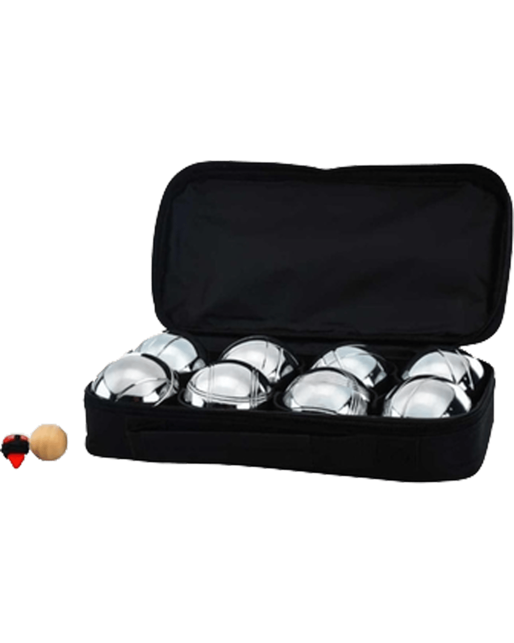Buy Jenjo Games Deluxe 8 Metal Bowls Bocce/petanque Game Set - Silver ...