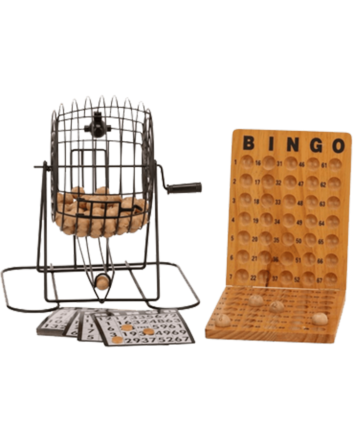 Buy Jenjo Games Bingo 75 Player Set With Metal Cage & Wooden Scoreboard ...