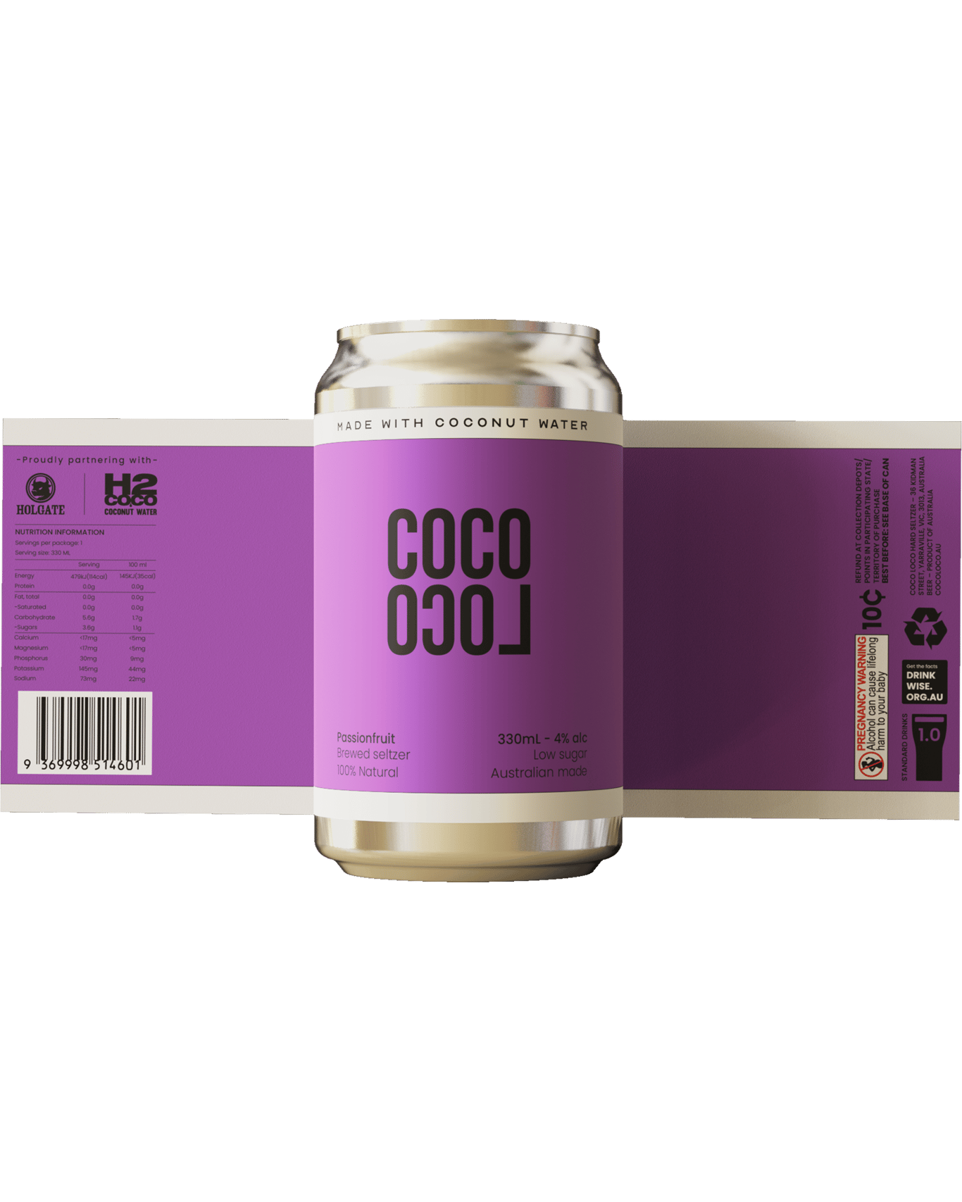 Buy Coco Loco Passionfruit Alcoholic Sparkling Coconut Water 330ml ...