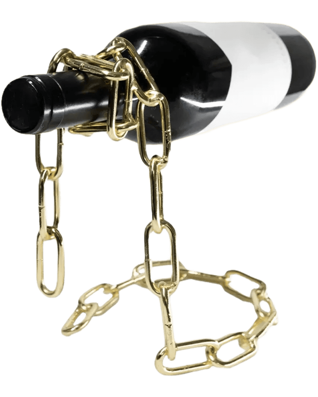 Buy Solkatt Designs Metal Chain Link Wine Bottle Holder - Gold Online ...