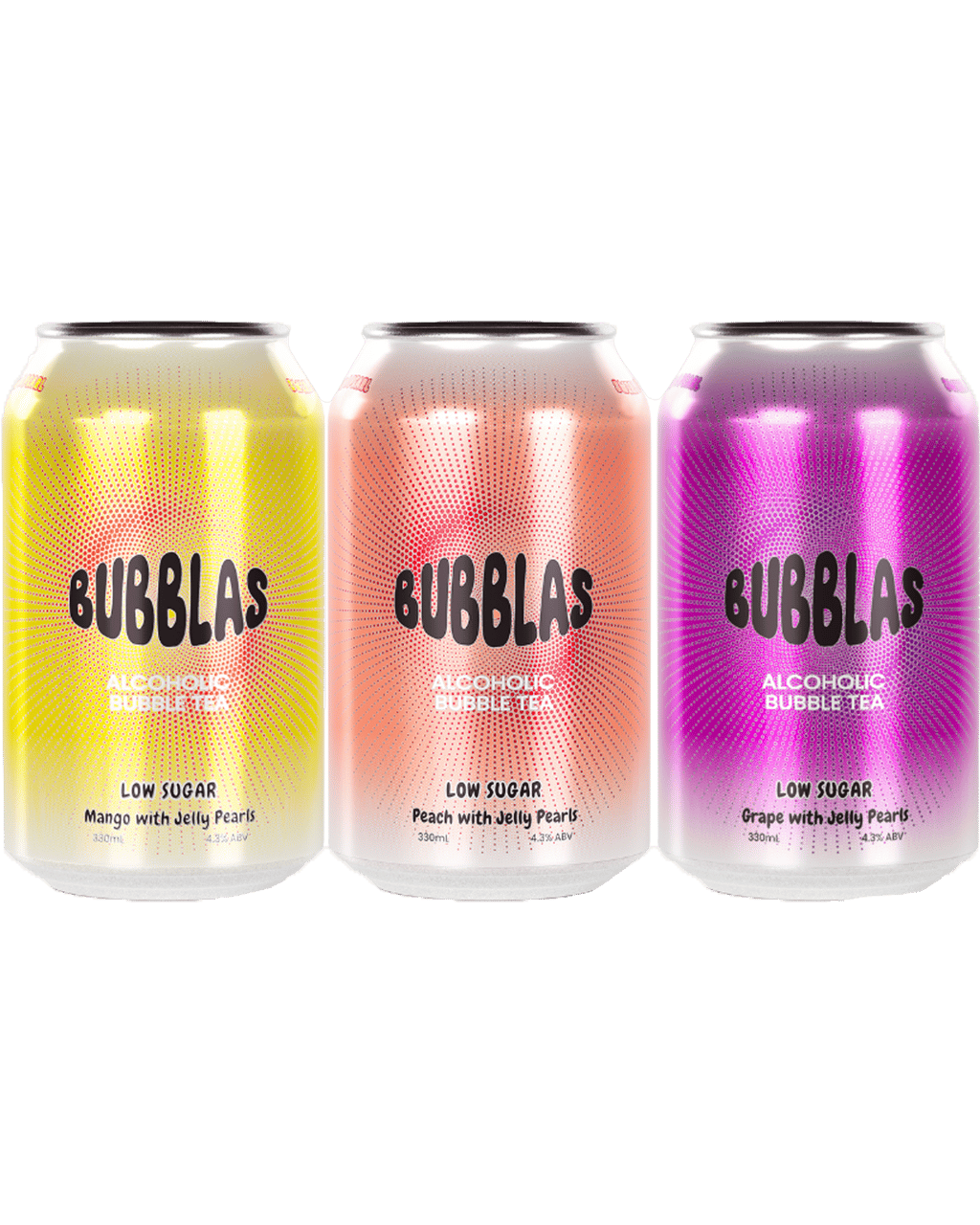Buy Bubblas Low Sugar Mixed 10pk Alcoholic Bubble Tea With Jelly Pearls ...