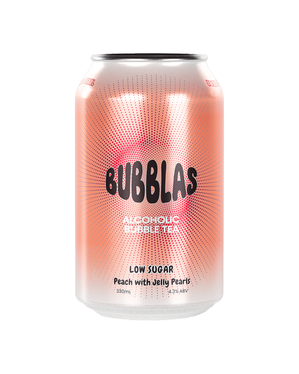 Buy Bubblas Low Sugar Peach Alcoholic Bubble Tea Cans With Flavoured ...