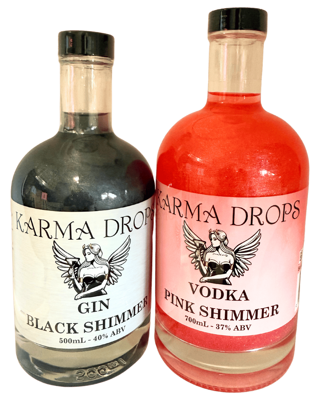 Buy Karma Drops Pink Shimmer Vodka 700ml And Black Shimmer Gin 500ml ...