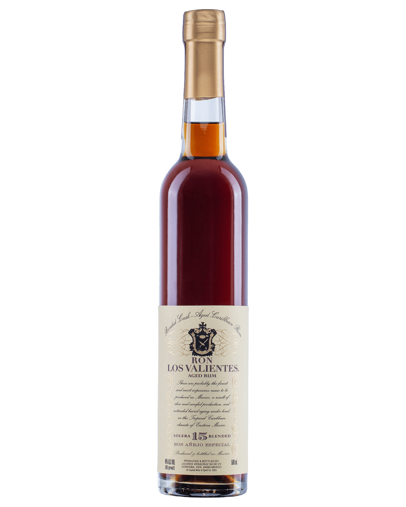 Buy Ron Los Valientes Caribbean Mexican 20yo Rum 500ml Online @Lowest Price