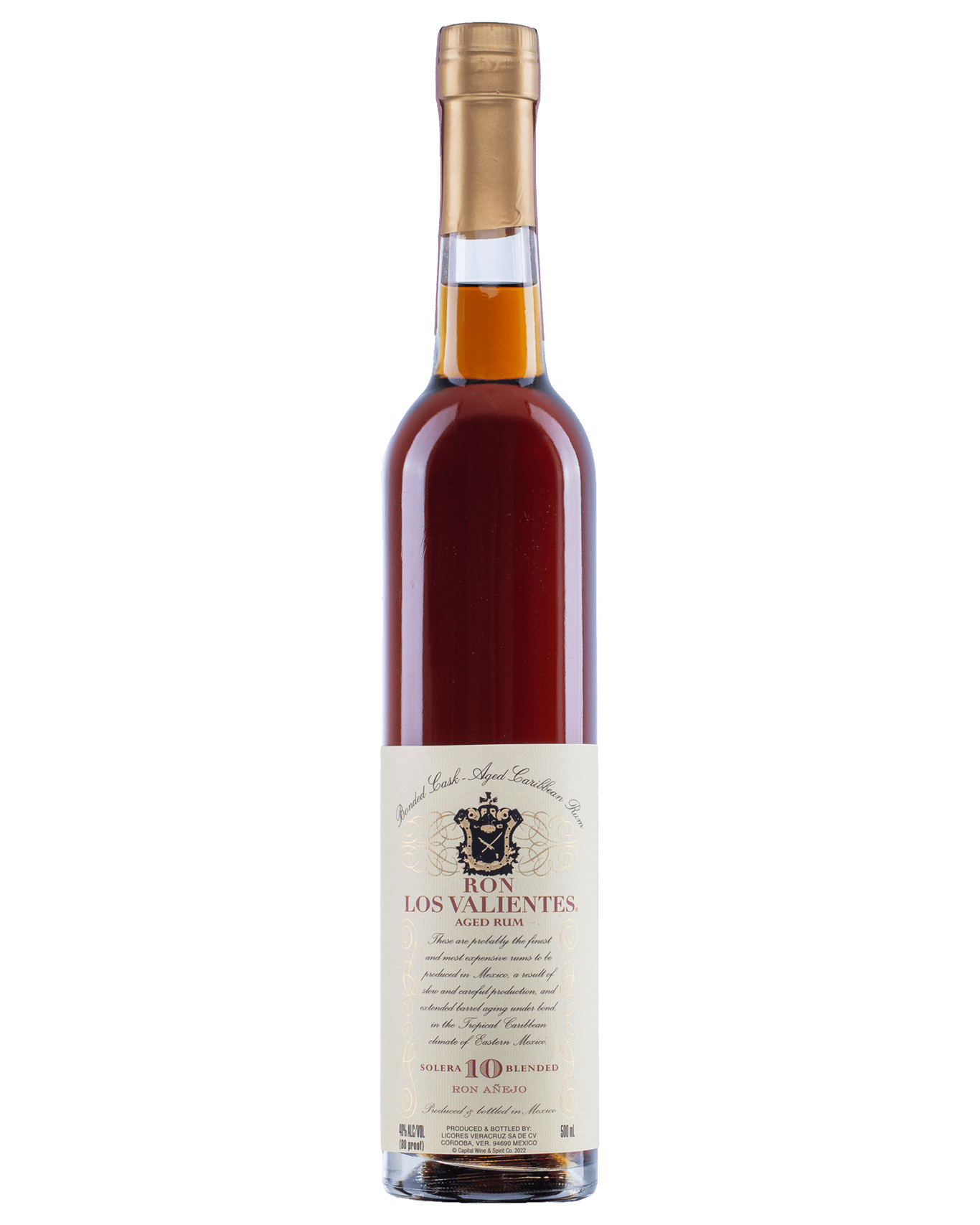 Buy Ron Los Valientes Caribbean Mexican 10yo Rum 500ml Online @Lowest Price