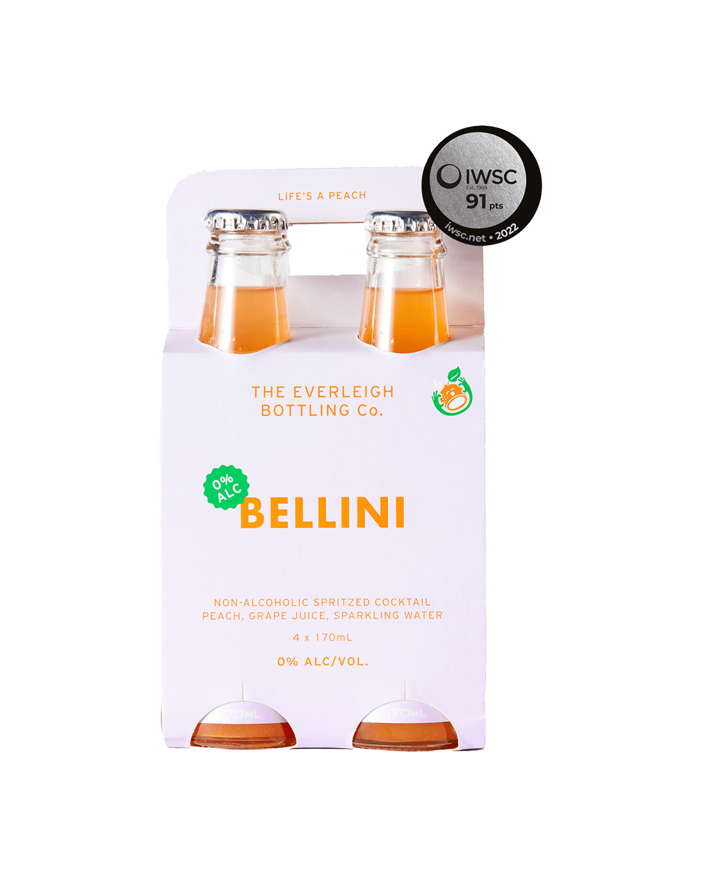 Buy The Everleigh Bottling Co. Non Alcoholic Bellini Cocktail Bottles ...