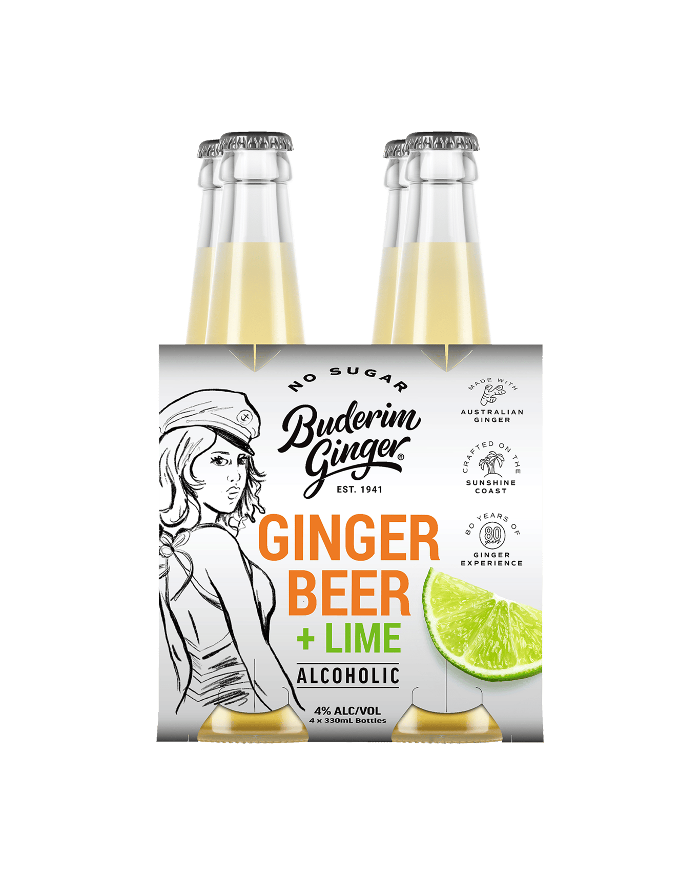 Buy Buderim Ginger Beer & Lime Bottles 330ml Online @Lowest Price