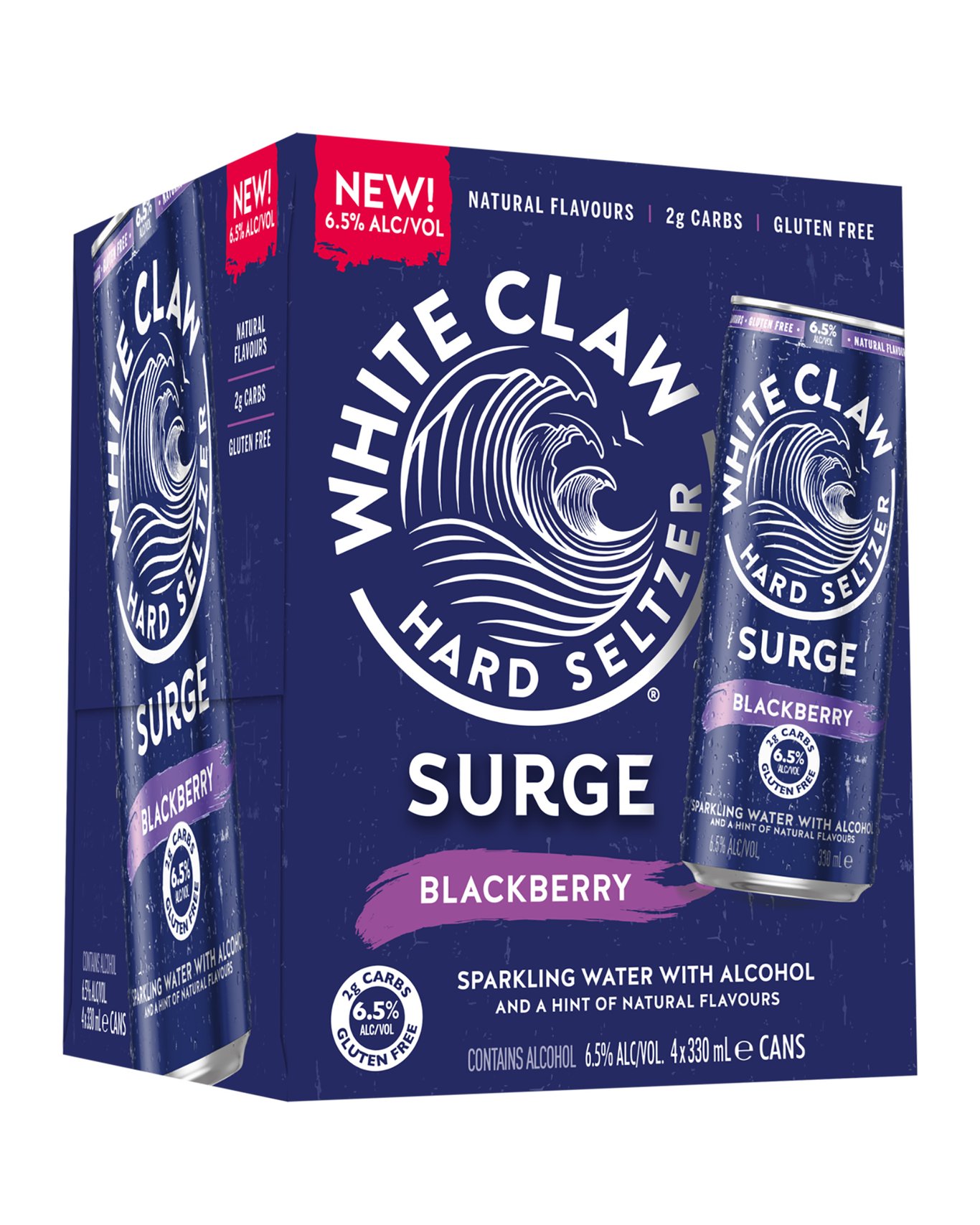 White Claw Surge Hard Seltzer Blackberry 24x330ml Cans (Unbeatable ...