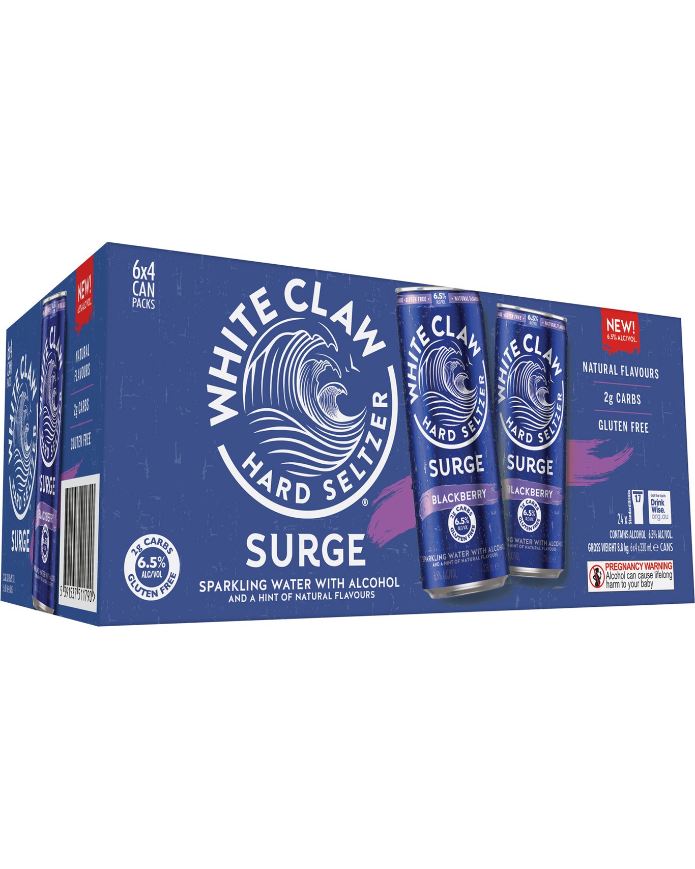 White Claw Surge Hard Seltzer Blackberry 24x330ml Cans (Unbeatable ...