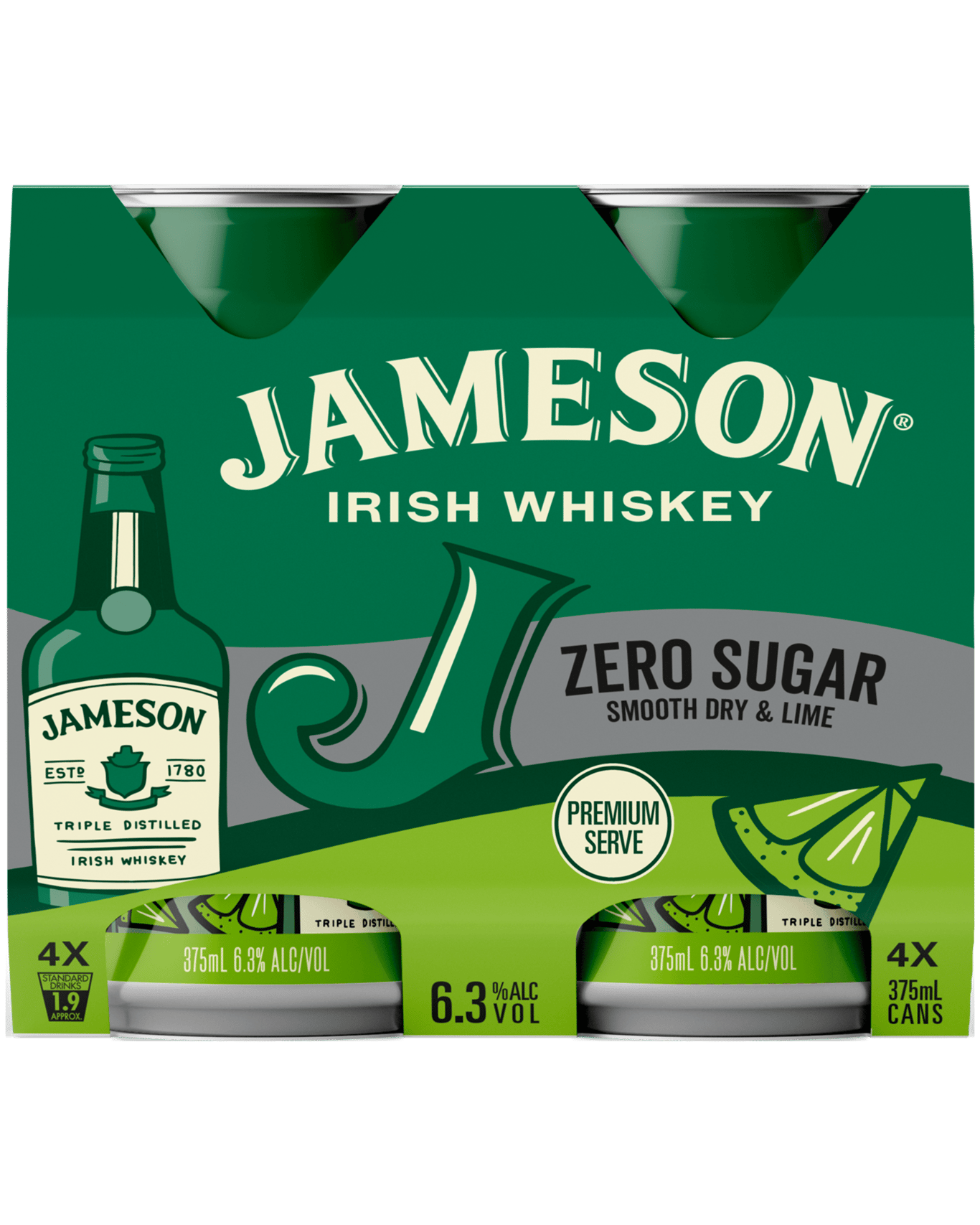 Buy Jameson Zero Sugar Dry & Lime Cans 375ml Online @Lowest Price