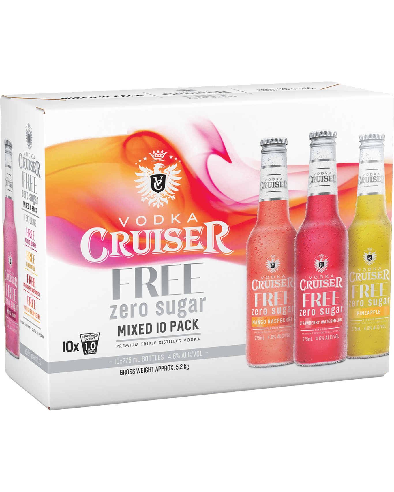 Buy Vodka Cruiser Sugar Free Mixed 10pk Bottle 275ml Online @Lowest Price