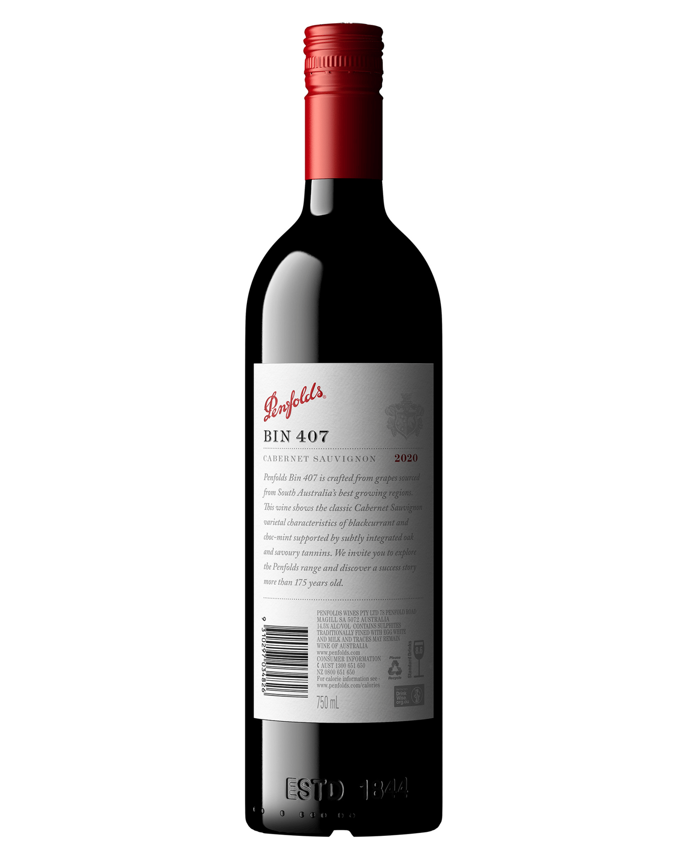 Buy Penfolds Bin 407 Cabernet Sauvignon 2020 750ml Online @Lowest Price