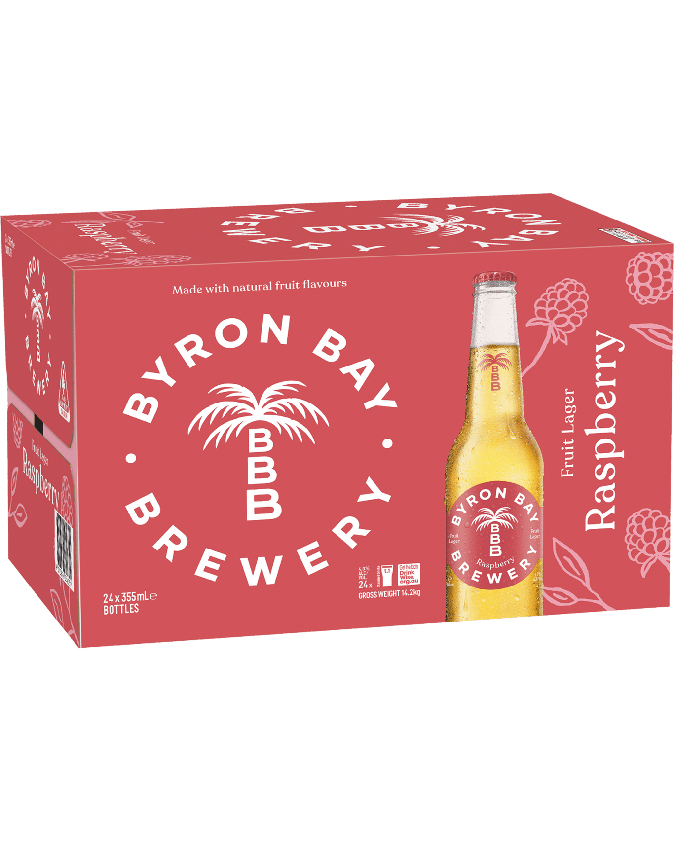 Buy Byron Bay Brewery Fruit Lager Raspberry Bottles 355ml Online ...