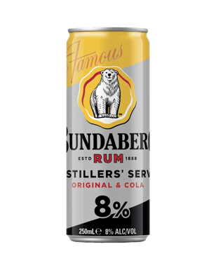Buy Bundaberg Distillers' Serve Rum And Cola 8% Cans 250ml Online ...