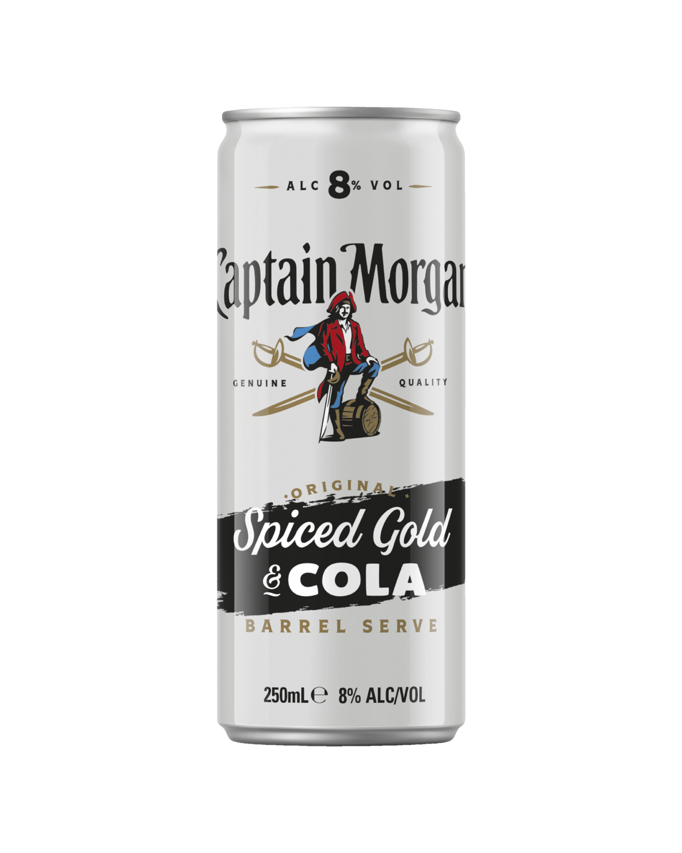 Buy Captain Morgan Original Spiced Gold Rum And Cola 8% Cans 250ml ...