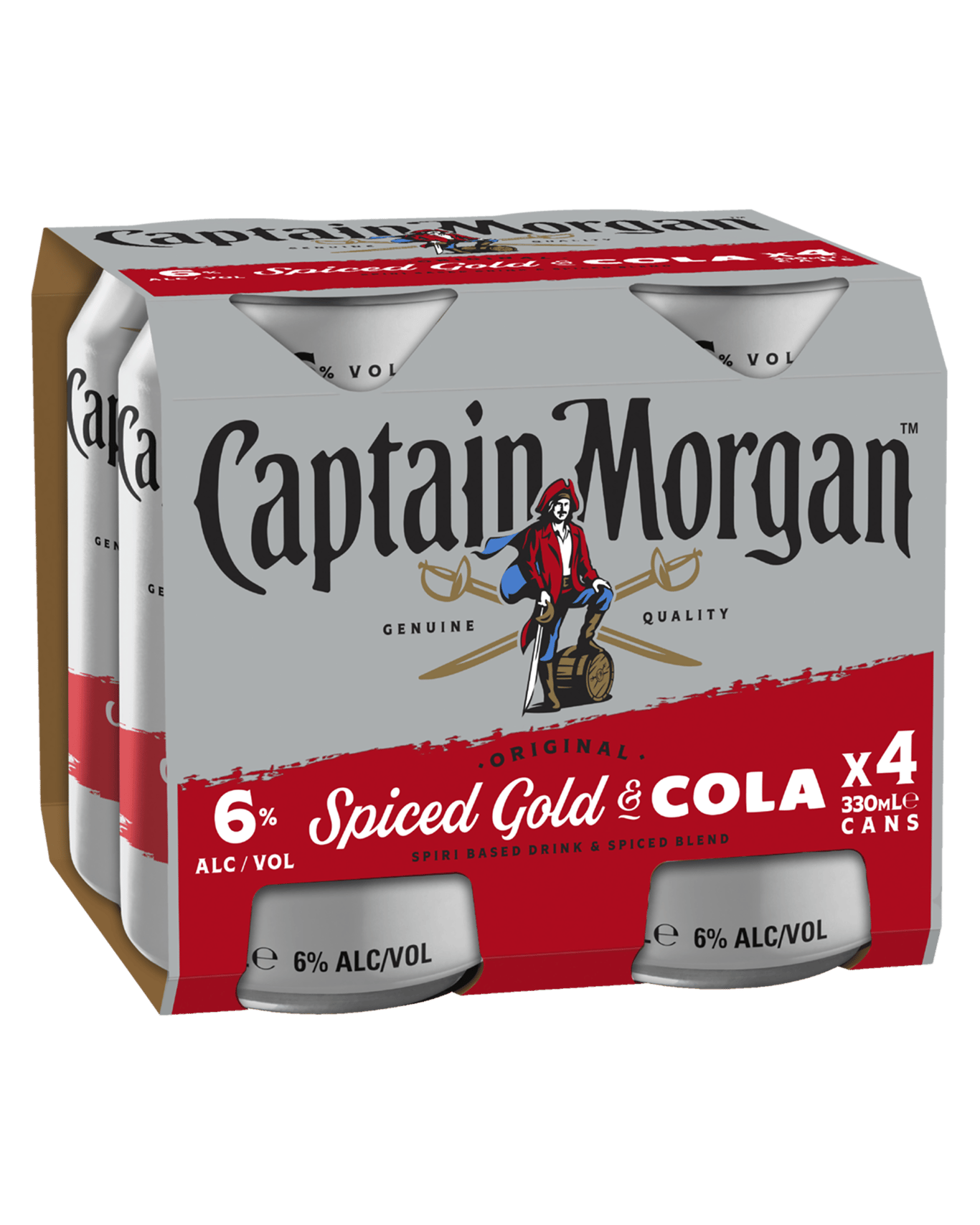 Buy Captain Morgan Original Spiced Gold Rum And Cola 6% Cans 330ml ...