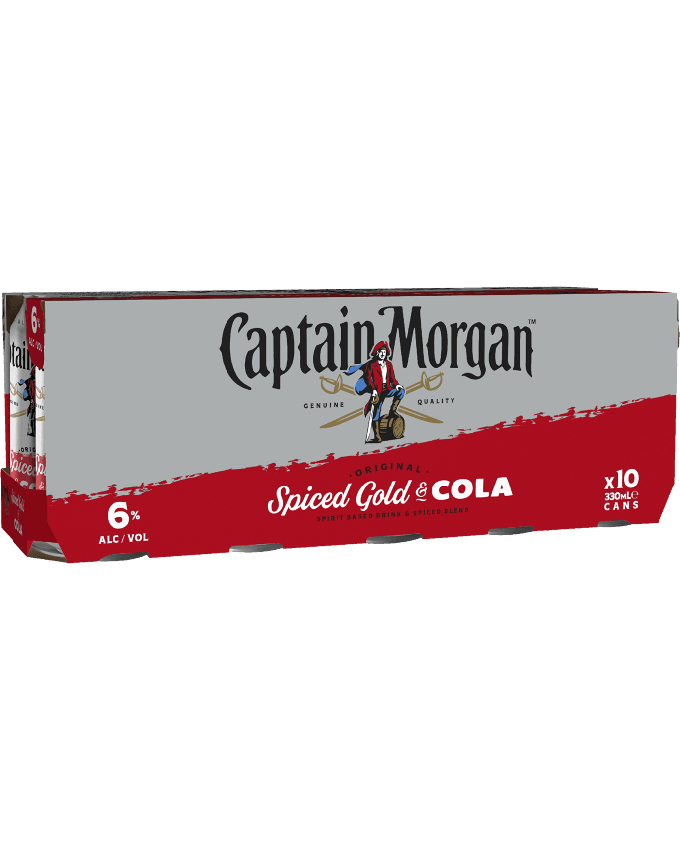 Buy Captain Morgan Original Spiced Gold And Cola 6% Cans 10x330ml ...