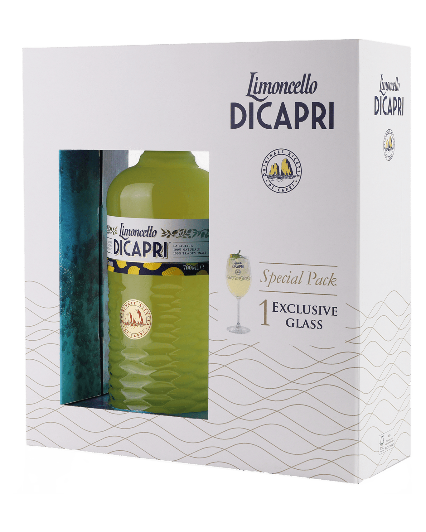 Buy Limoncello Di Capri Limoncello 700ml Glass Gift Pack Online (Low ...