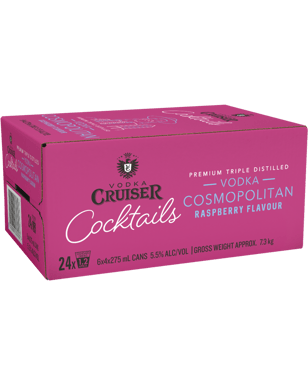 Buy Vodka Cruiser Cocktails Raspberry Cosmopolitan Cans 275ml Online ...