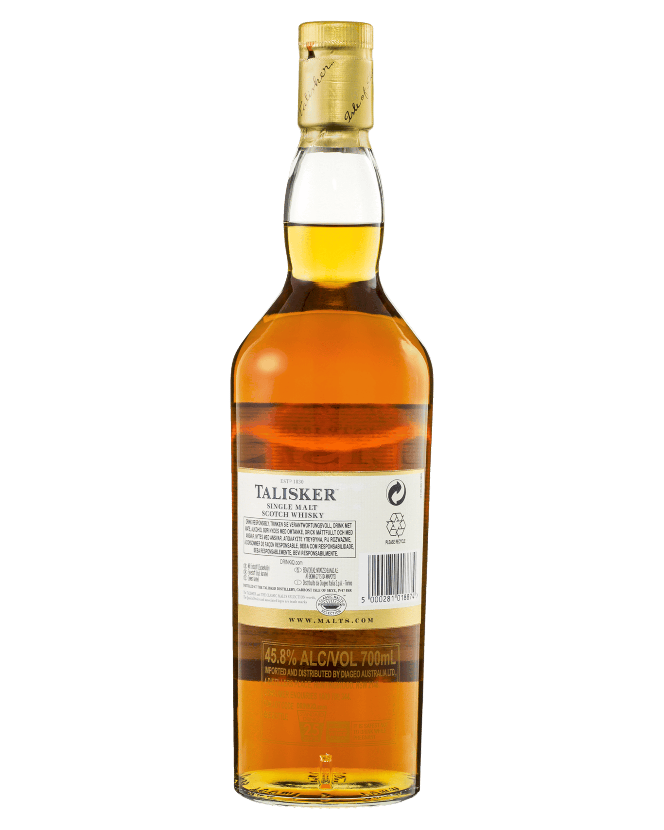 Buy Talisker 18 Year Old Single Malt Scotch Whisky 700ml Online (Low ...