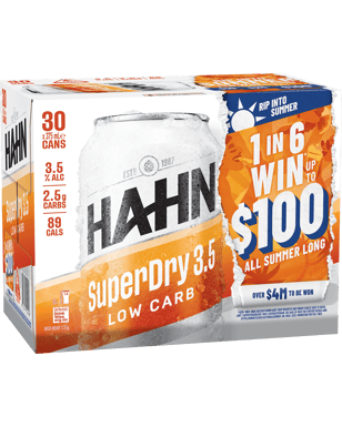 Buy Hahn Super Dry 3.5% 30 Block Cans 375ml Online @Lowest Price