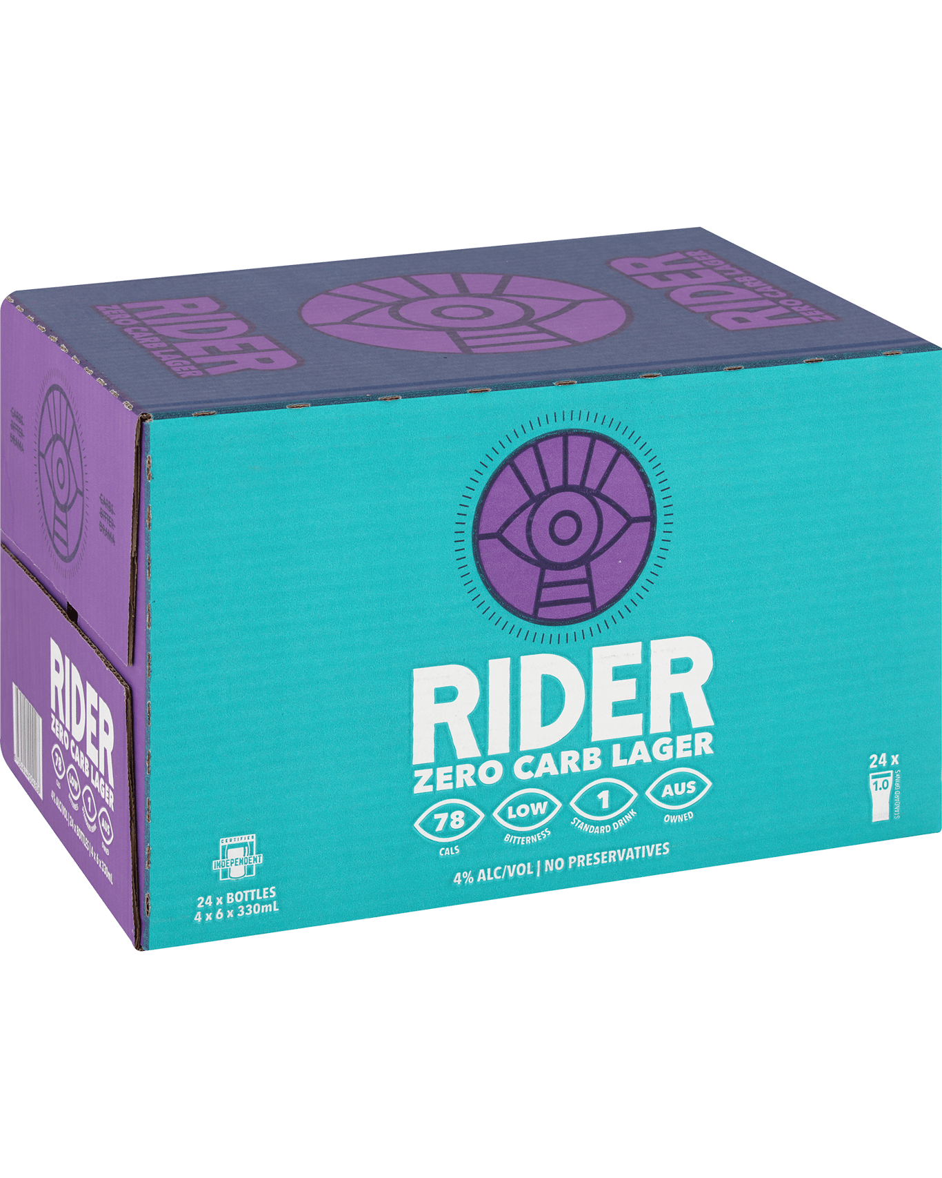 Buy Rider Zero Carb 4% Lager Bottles 330ml Online @Lowest Price